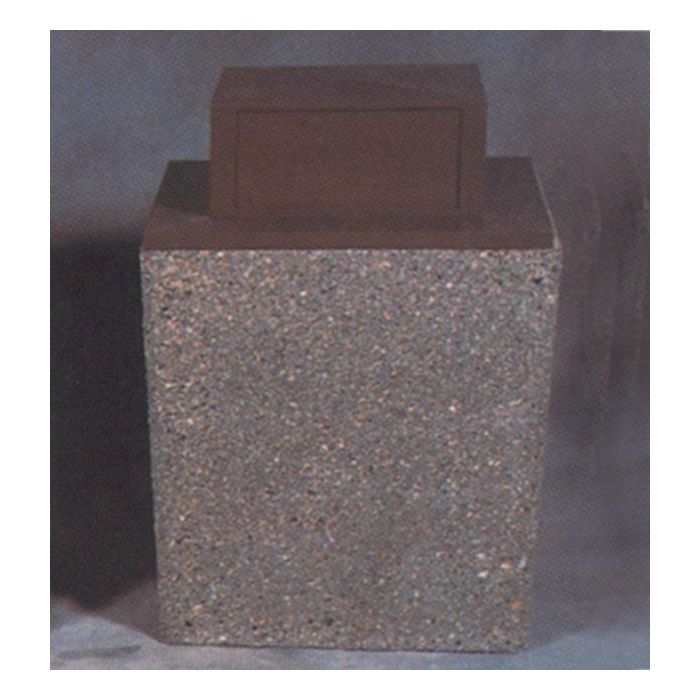 36-Gal. Rectangular Covered Top Concrete Trash Receptacle - 29L x 26W x 45H