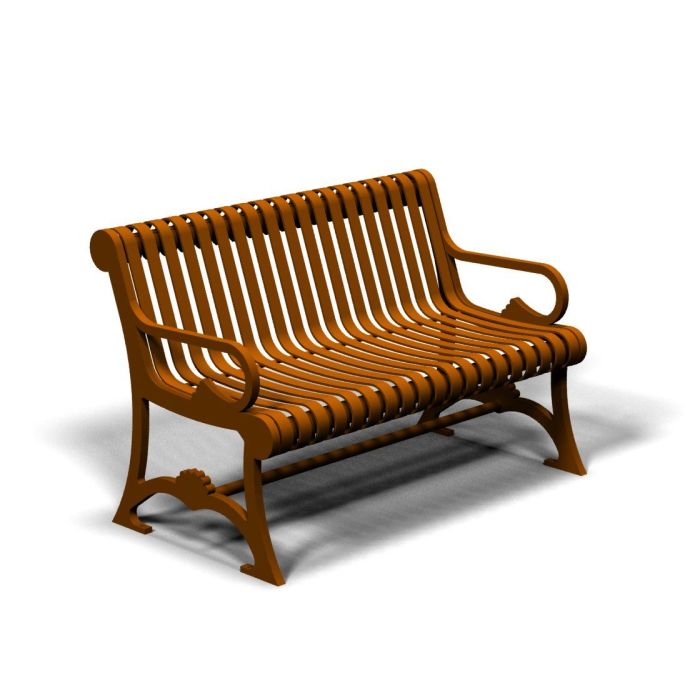 Chesapeake Powder-Coated Steel Park Bench