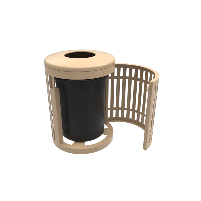 Downtown Trash Receptacle With Side Opening