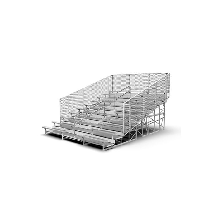 10 Row Aluminum Bleacher with Galvanized Steel Frame - Chain Link Fence ...