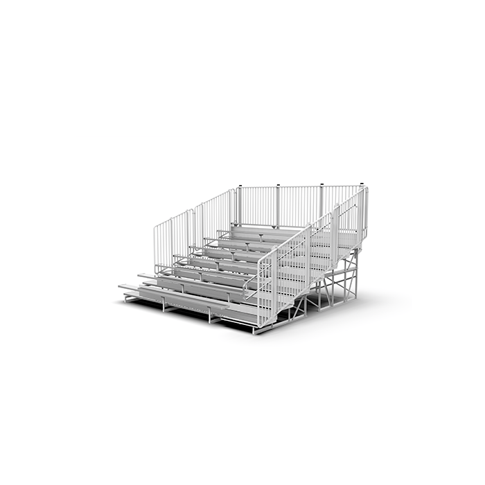 8 Row Aluminum Bleacher with Vertical Picket Fence - Proline Series