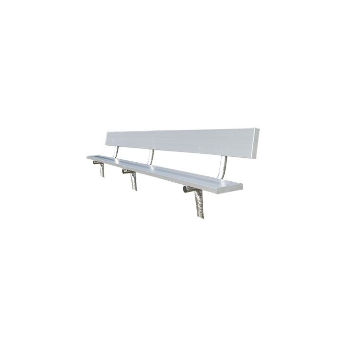 Aluminum Bench with Back and Galvanized Legs - In-Ground Mount
