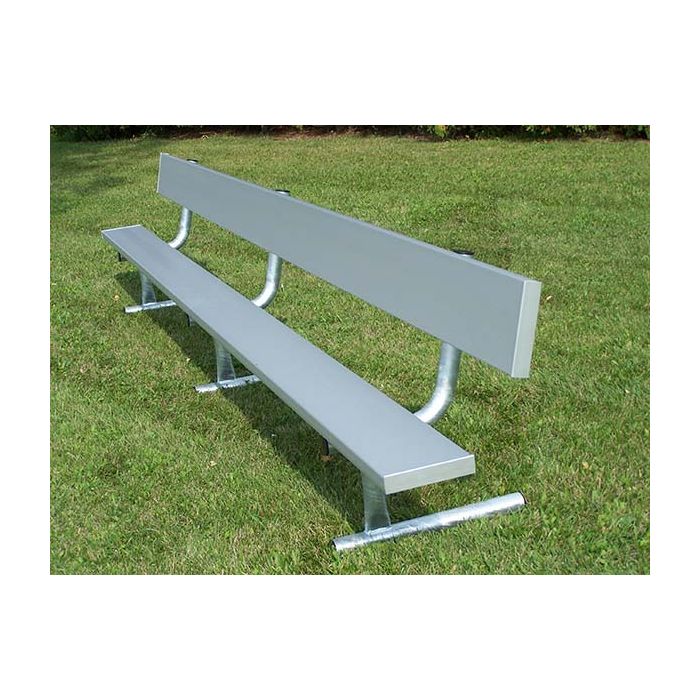 Aluminum Player's Bench with Back and Galvanized Frame - Portable