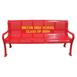 Perforated Multicolor Custom Logo Bench with Back