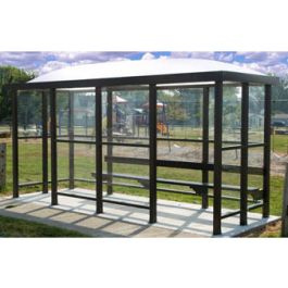 Dome Roof 2 Opening Smoking/Bus Shelter - With Bench