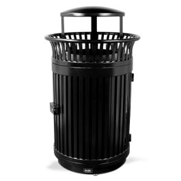Executive Series Flare Top Trash Receptacle with Door and Bonnet Lid ...