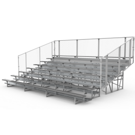 8 Row Aluminum Bleacher with Galvanized Steel Frame - Chain Link Fence ...