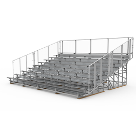 10 Row Transportable Aluminum Bleacher with Chain Link Fence - Vantage ...