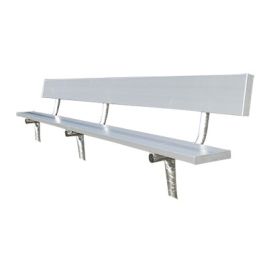 Aluminum Bench with Back and Galvanized Legs - In-Ground Mount