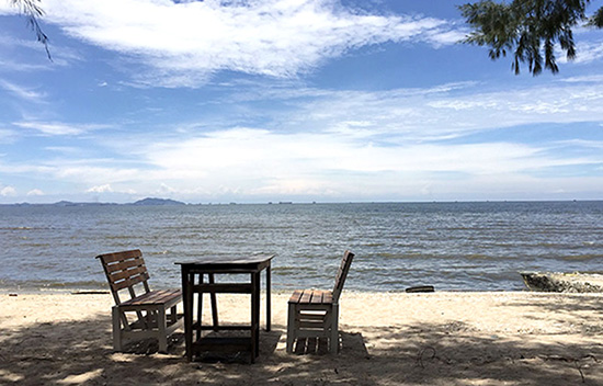 Picnic tables with fantastic waterfront views - awesome dining for families